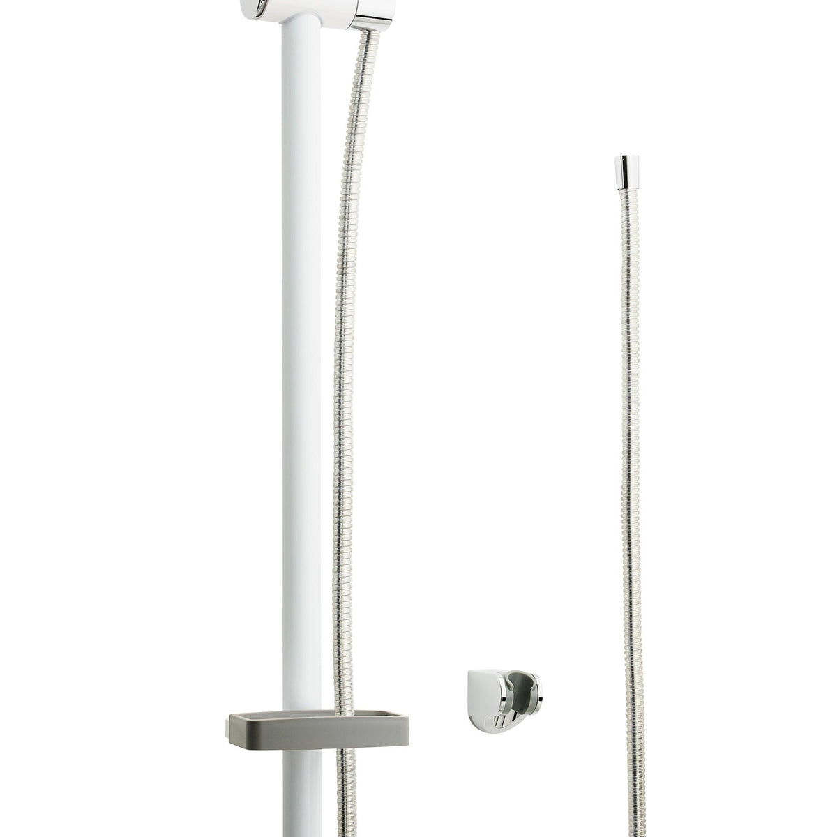AKW Care Shower Accessory Kit With Rail White 2m Hose | Adaptation Supplies