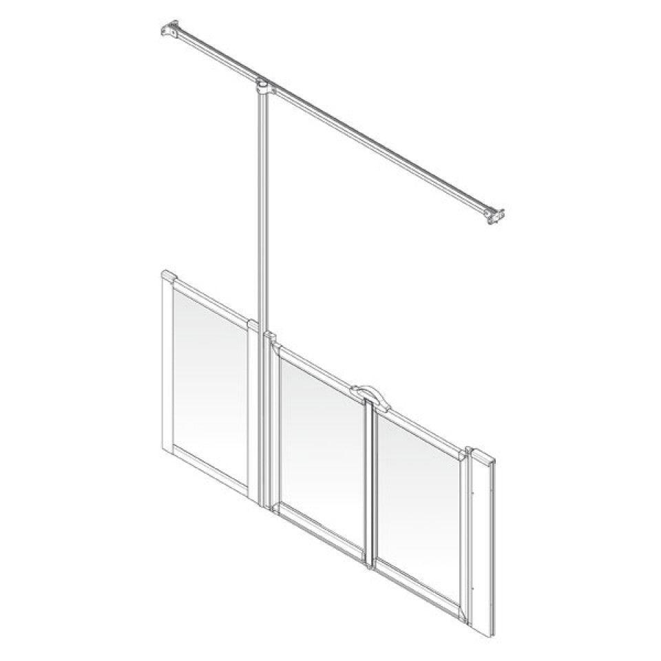 AKW Option TT Half Height Shower Screen, Care Screen | Adaptation Supplies